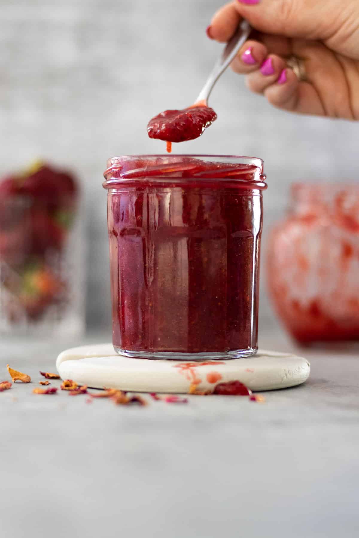 Strawberry and Rose Water Jam - Whole Natural Kitchen